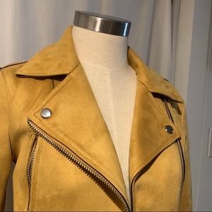 Zara | Jackets & Coats | Yellow Suede Jacket Zara | Poshmark